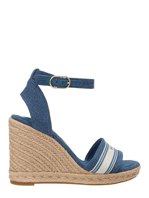 Tommy Hilfiger Webbing Logo Wedge Espadrille - Denim