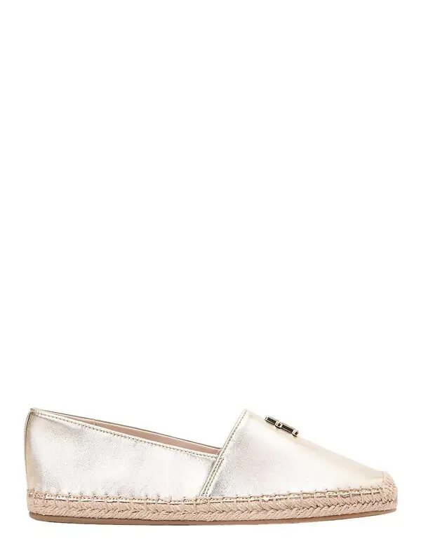 Tommy Hilfiger Th Monogram Metallic Leather Espadrilles - Gold
