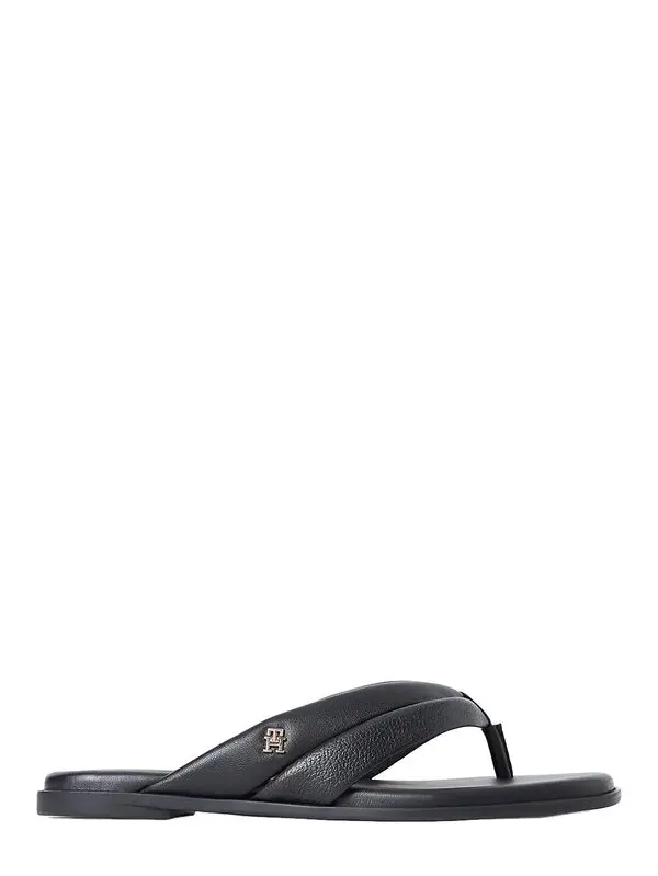 Tommy Hilfiger Nappa Leather Flip-flops - Black