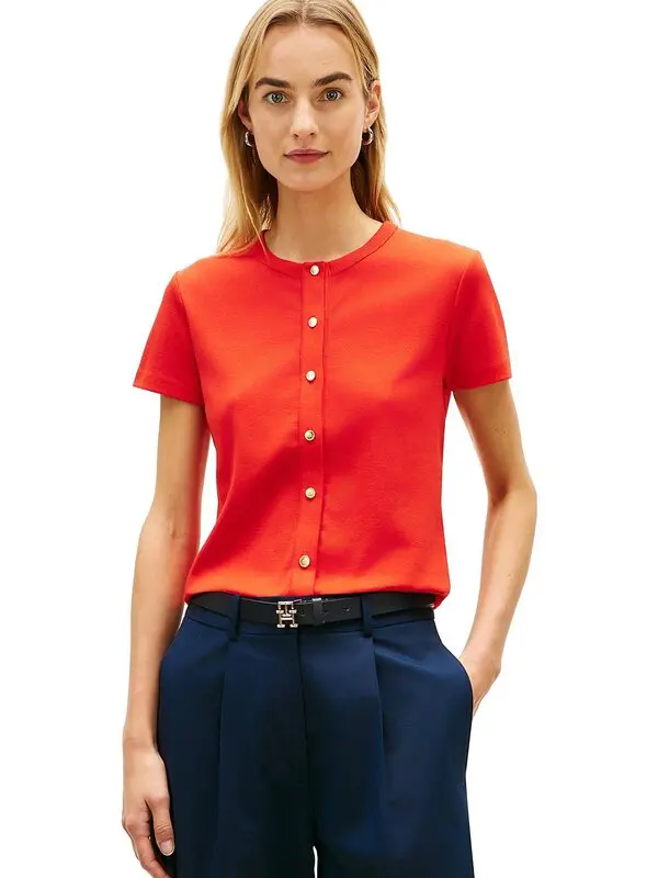 Tommy Hilfiger Slim Fit Button-up T-shirt - Fireworks