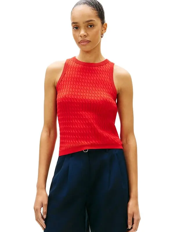 Tommy Hilfiger Cable Knit Sweater Tank - Fireworks