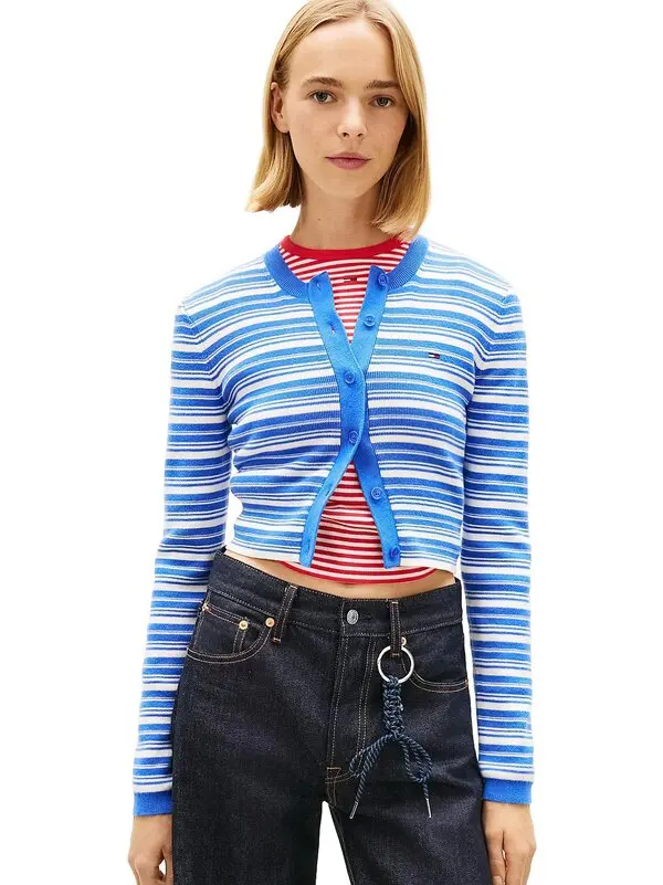 Tommy Hilfiger Striped Cardigan - Empire Blue