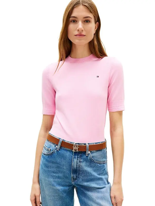 Tommy Hilfiger Short Sleeve Crewneck Sweater - Rose Petal