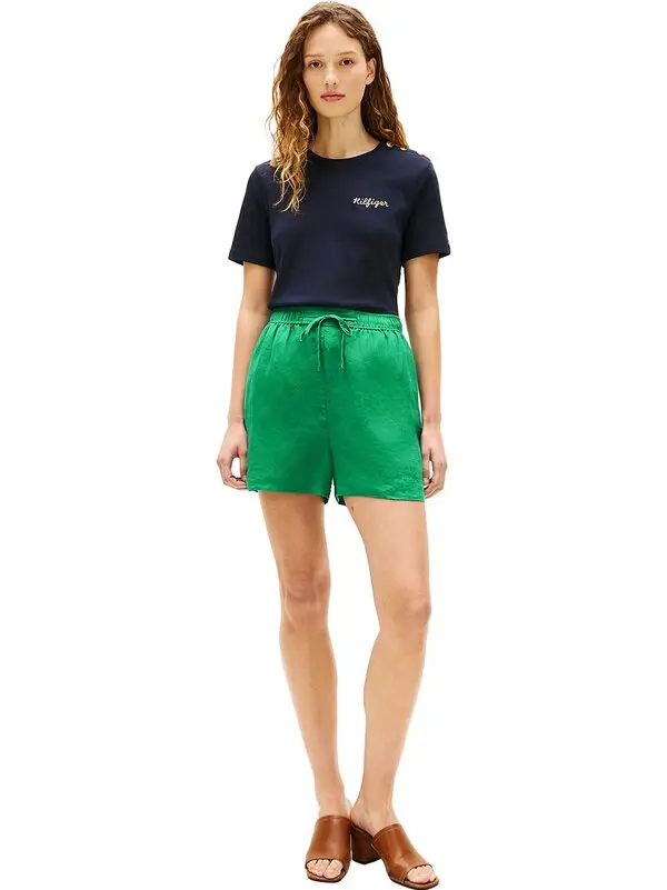 Tommy Hilfiger Linen Pull-on Shorts - Courtside Green