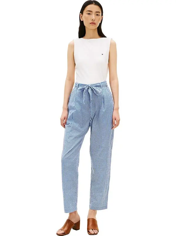 Tommy Hilfiger Gingham Seersucker Tapered Pant - Blue Orbit / Ecru Gingham