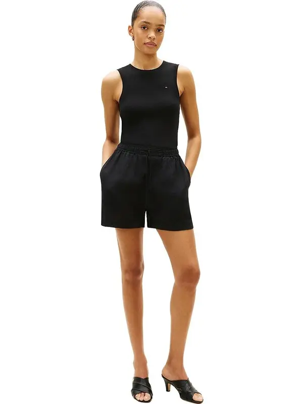 Tommy Hilfiger Linen Pull-on Shorts - Black