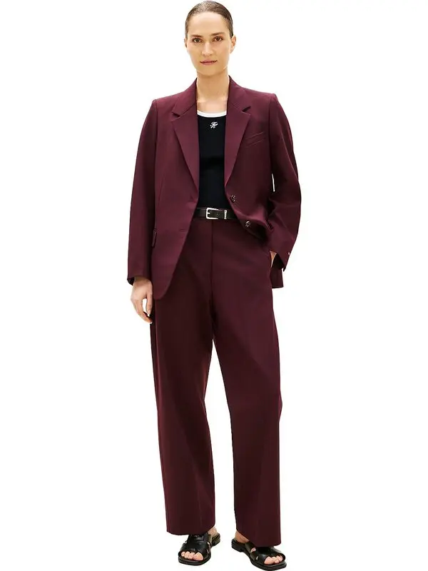 Tommy Hilfiger Wool-blend Loose Straight Leg Trousers - Liberty Red