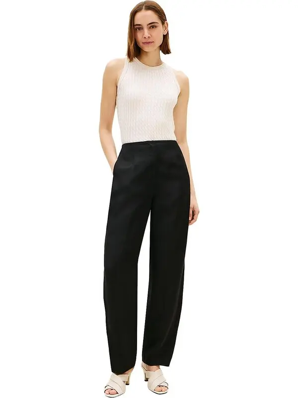 Tommy Hilfiger Tailored Linen-blend Pants - Black