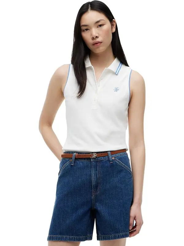 Tommy Hilfiger Sleeveless Script Monogram Polo - Ecru