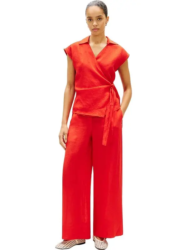 Tommy Hilfiger Relaxed Linen Pull-on Pants - Fireworks