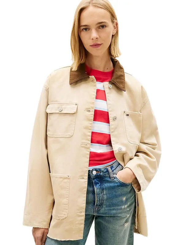 Tommy Hilfiger Oversized Barn Jacket - White Clay