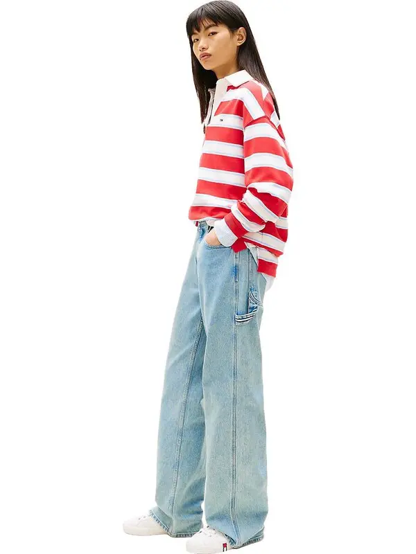 Tommy Hilfiger Distressed Straight Leg Jeans - Denim Light