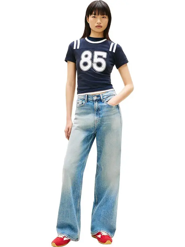 Tommy Hilfiger High Rise Wide Leg Jeans - Denim Medium