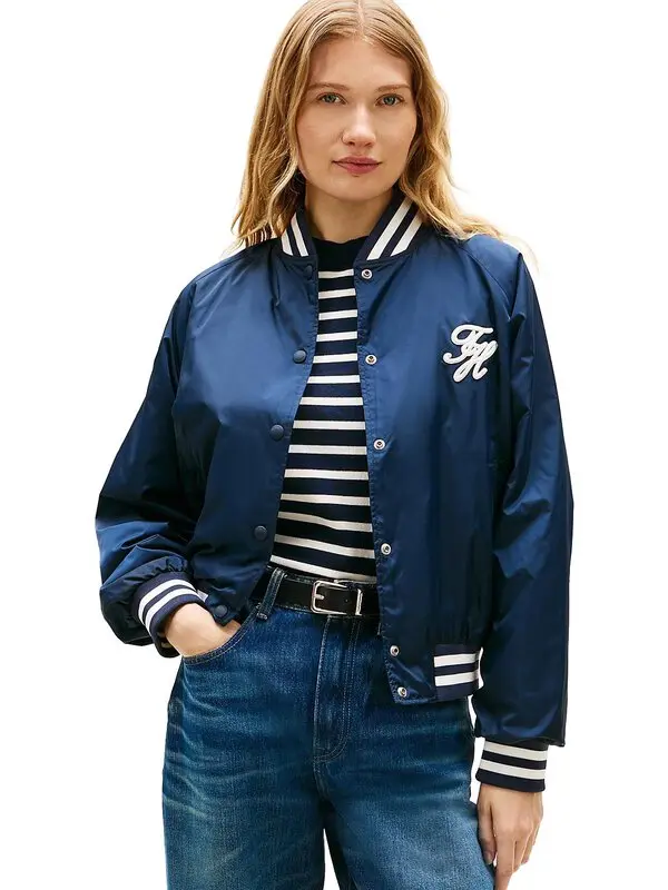 Tommy Hilfiger Varsity Bomber Jacket - Dark Night Navy