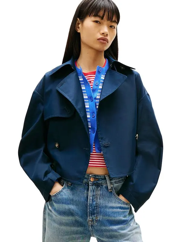 Tommy Hilfiger Water-repellent Trench Coat - Dark Night Navy