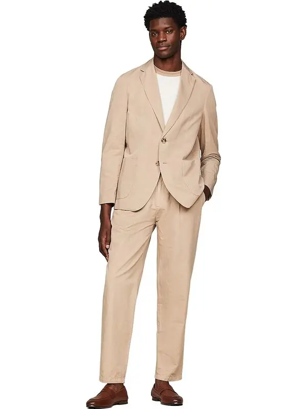 Tommy Hilfiger Regular Fit Cotton And Linen Blazer - Beige