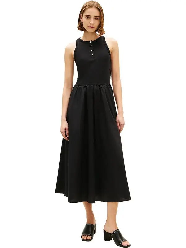 Tommy Hilfiger Mixed Media Tank Dress - Black