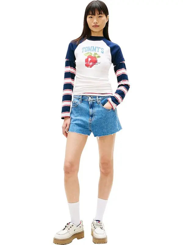 Tommy Hilfiger Raw Hem Denim Shorts - Denim Medium