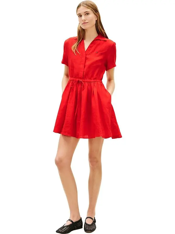 Tommy Hilfiger Linen Mini Shirtdress - Fireworks