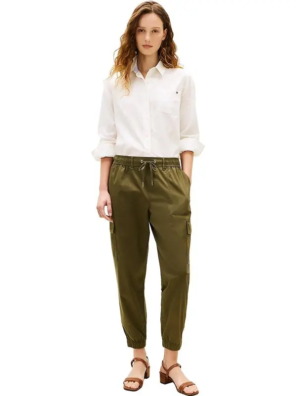 Tommy Hilfiger Stretch Cotton Cargo Joggers - Army Green