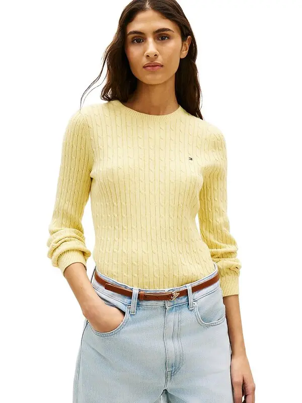 Tommy Hilfiger Cable Knit Sweater - Yellow Heather