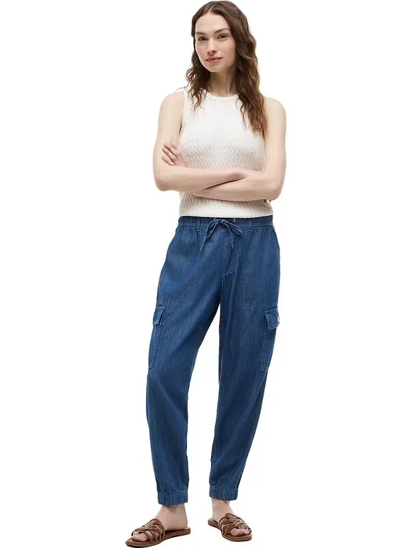 Tommy Hilfiger Stretch-cotton Cargo Joggers - Dark Chambray