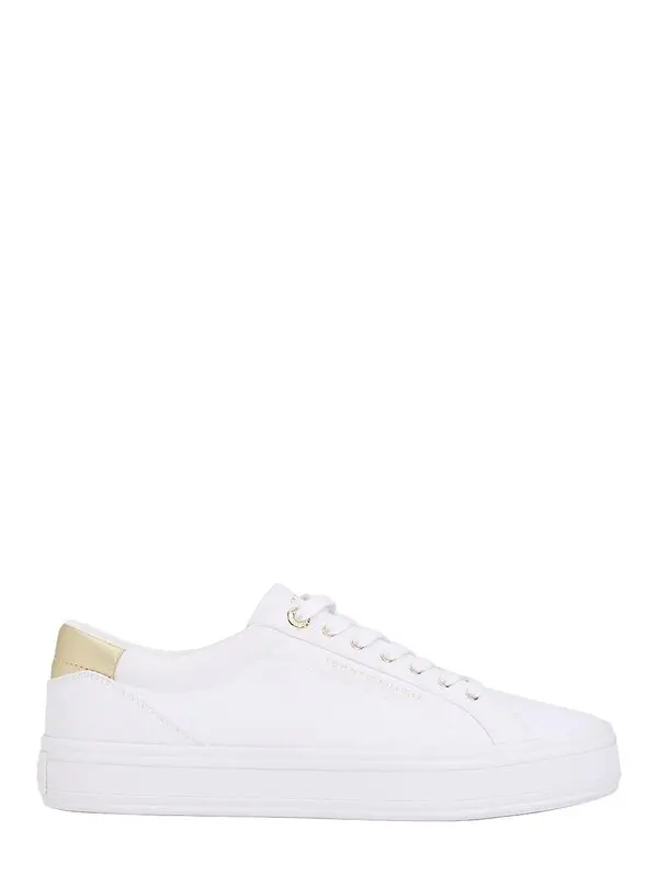 Tommy Hilfiger Metallic Accent Canvas Sneakers - White
