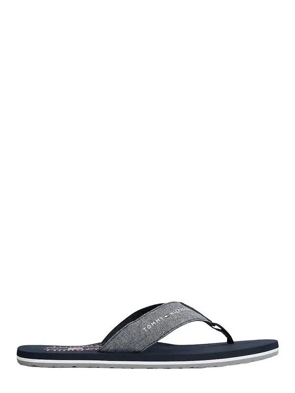 Tommy Hilfiger Chambray Linen Flip-flops - Navy