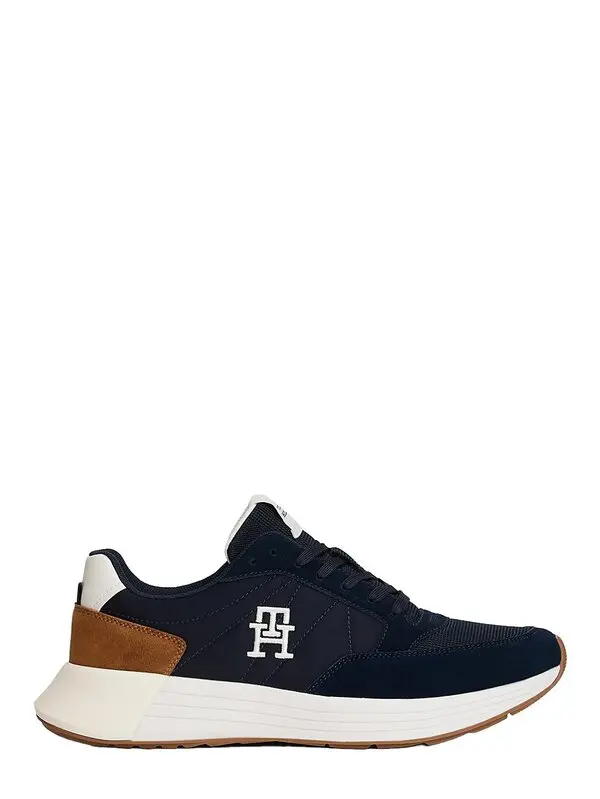 Tommy Hilfiger Suede Mix Runner Sneakers - Navy/highland Khaki