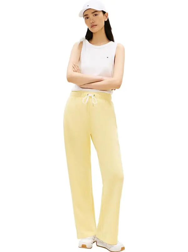 Tommy Hilfiger Brushed-back Wide Leg Sweatpant - Citronella
