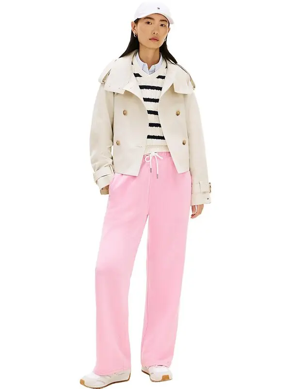 Tommy Hilfiger Brushed-back Wide Leg Sweatpants - Rose Petal