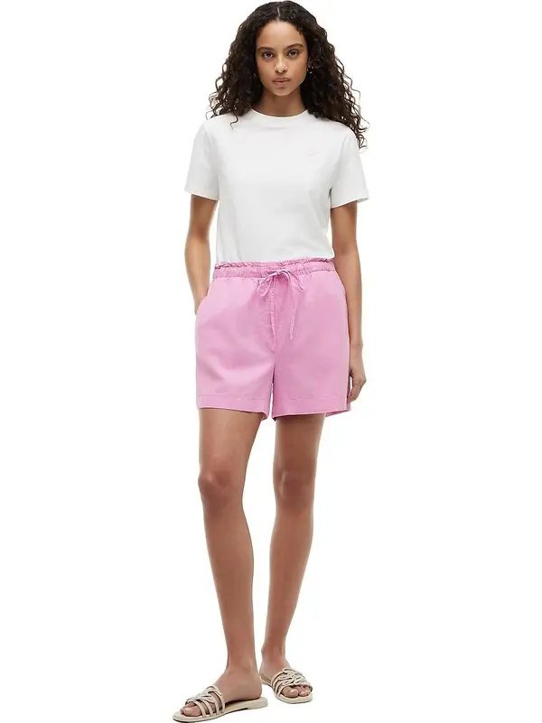 Tommy Hilfiger Linen-cotton Blend Pull-on Shorts - Deep Crimson