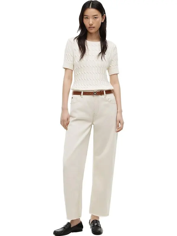 Tommy Hilfiger High-rise Barrel Leg Jeans - Ecru
