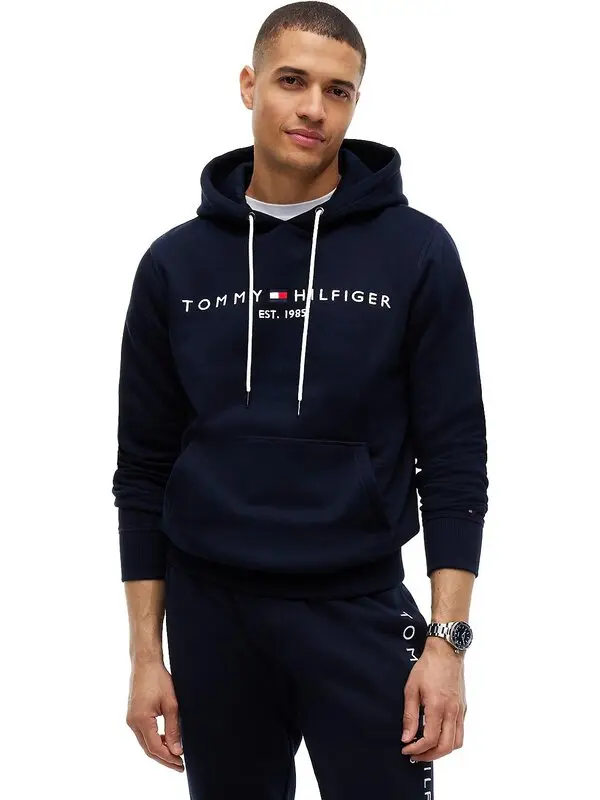 Tommy Hilfiger Embroidered Logo Hoodie - Navy