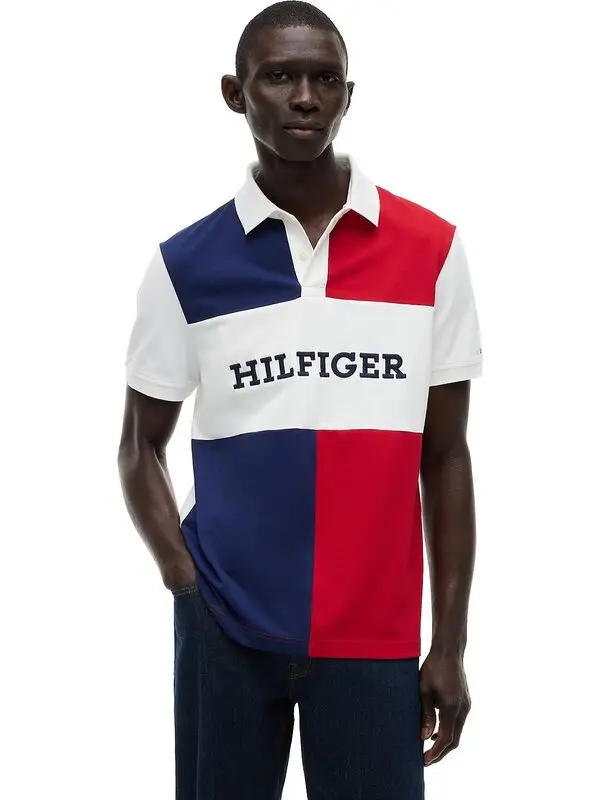 Tommy Hilfiger Regular Fit Colorblock Polo Red - Medium Red