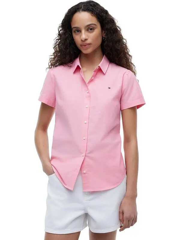 Tommy Hilfiger Short Sleeve Oxford Shirt - Garden Rose