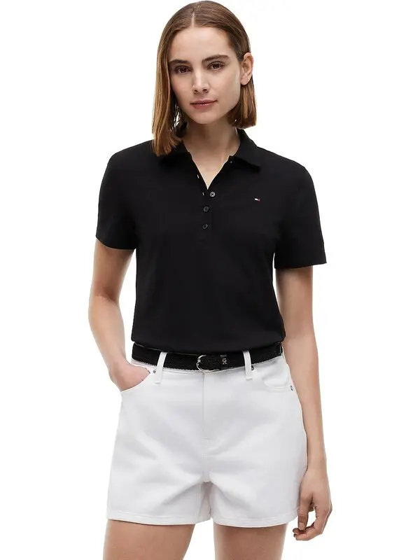 Tommy Hilfiger Classic Fit Stretch Cotton Polo - Black