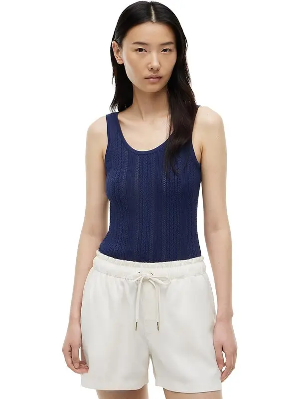 Tommy Hilfiger Mixed-knit Tank Top - Preppy Navy