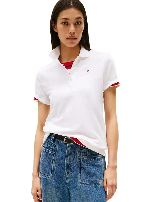Tommy Hilfiger Stretch Cotton Polo - Optic White