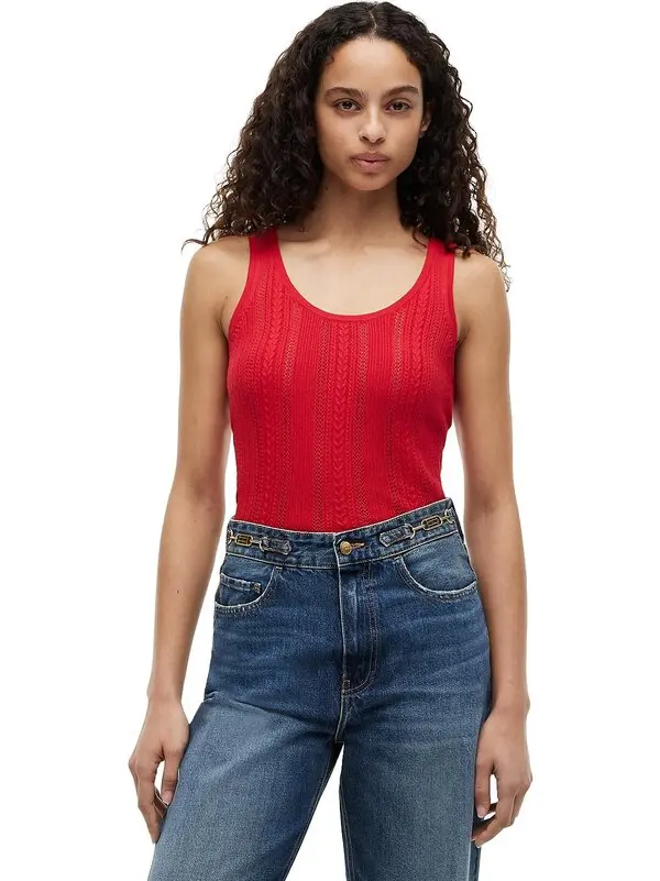 Tommy Hilfiger Mixed-knit Tank Top - Primary Red