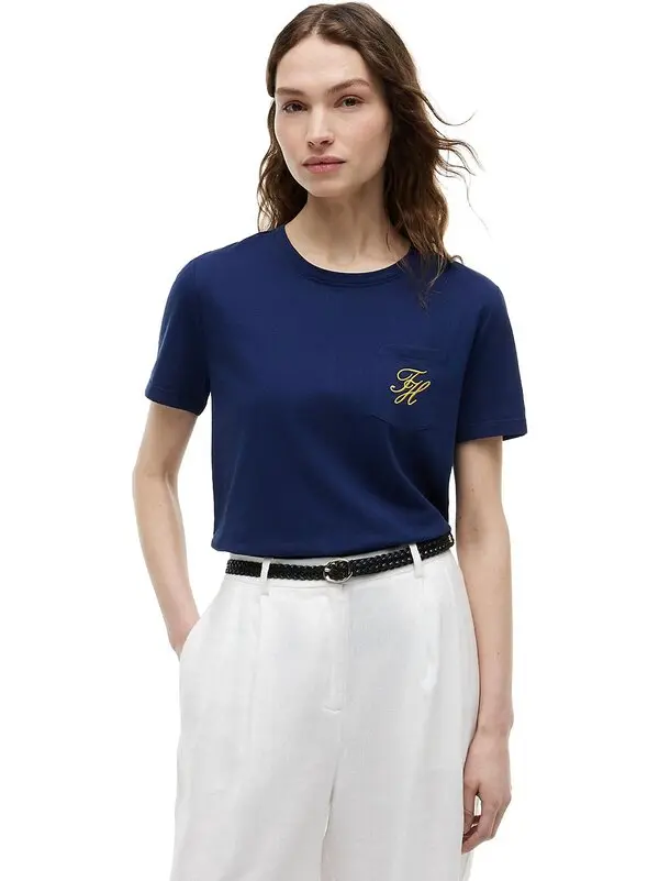 Tommy Hilfiger Script Monogram Pocket T-shirt - Preppy Navy