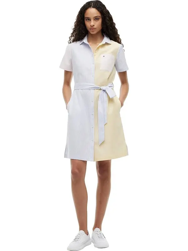 Tommy Hilfiger Multistripe Oxford Shirt Dress - Citronella