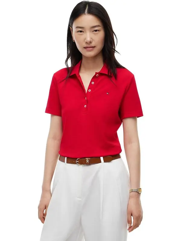 Tommy Hilfiger Classic Fit Stretch Cotton Polo - Primary Red