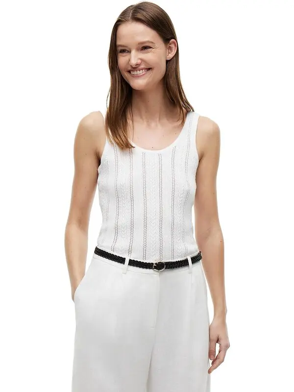 Tommy Hilfiger Mixed-knit Tank Top - Optic White
