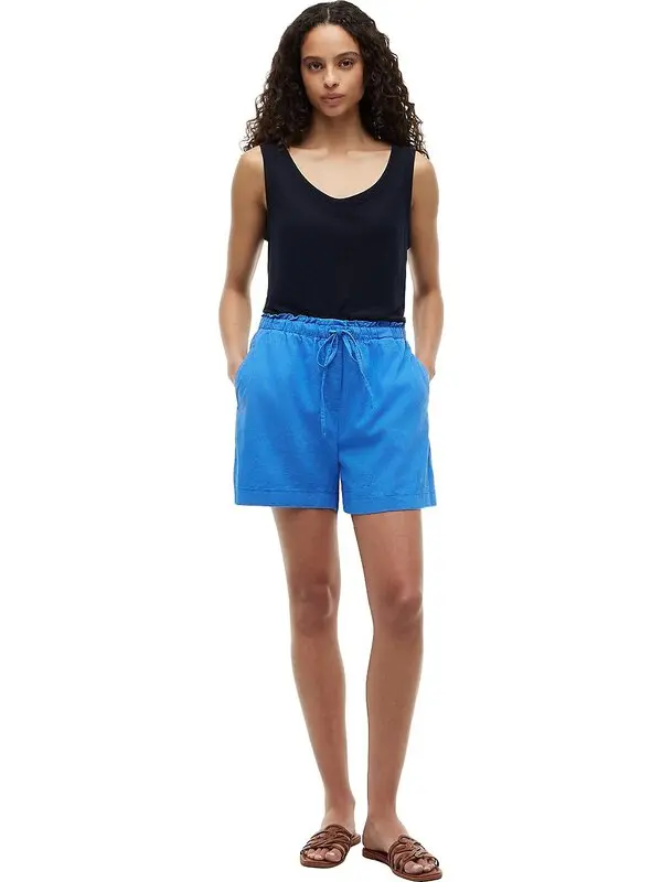 Tommy Hilfiger Linen-cotton Blend Pull-on Shorts - Siren Blue