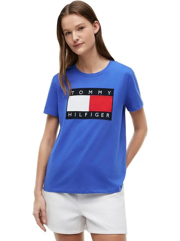 Tommy Hilfiger Flag Logo T-shirt - Verona Blue