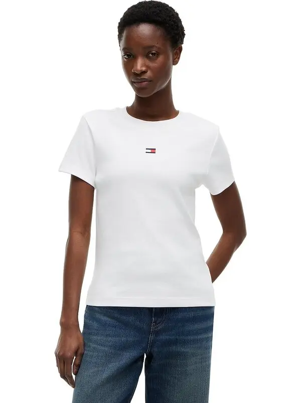 Tommy Hilfiger Mini Flag Logo T-shirt - Optic White
