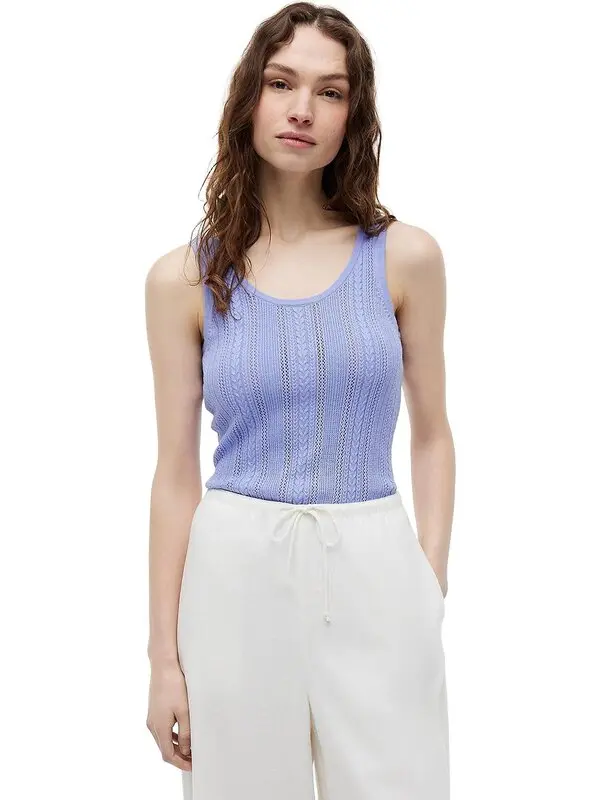 Tommy Hilfiger Mixed-knit Tank Top - Thunder Lilac