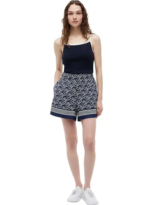 Tommy Hilfiger Allover Script Monogram Voile Shorts - Preppy Navy
