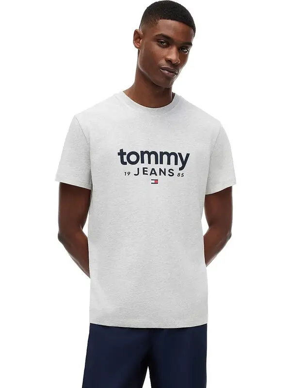 Tommy Hilfiger Logo Slim Fit T-shirt Grey - Ice Grey Heather